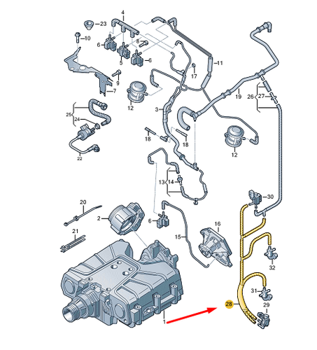 New VW TOUAREG 7P MK2 Vacuum Hose 7P0133798A | eBay