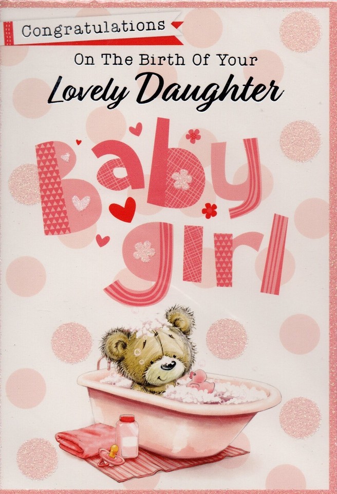 New Baby Girl Card Choice Of Designs For Birth Of Baby Daughter 7"x5 ...
