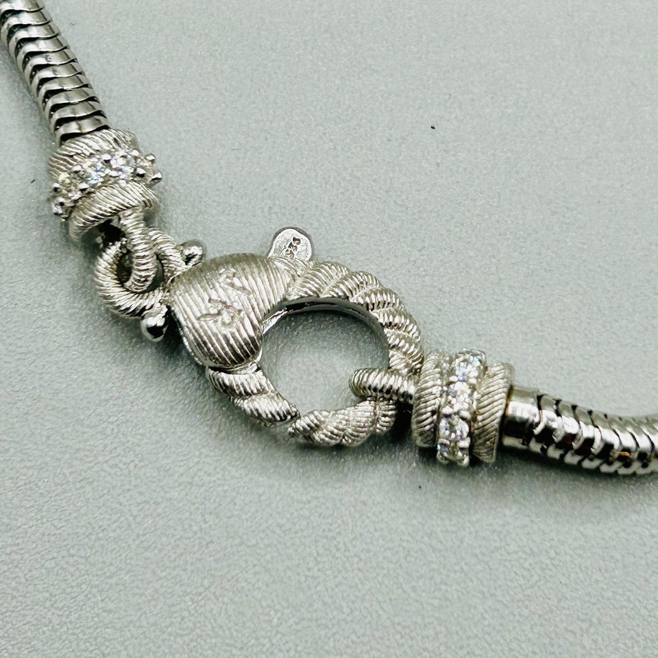 JUDITH RIPKA Sterling Charm Bracelet CZ, Heart, Pearl, Cameo ~ also ...