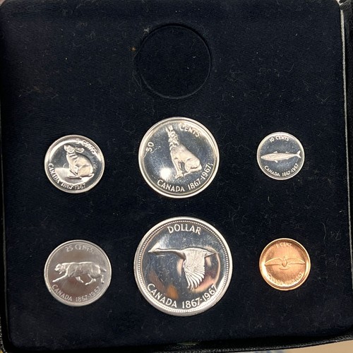 1867-1967 ROYAL CANADIAN OTTAWA MINT CENTENNIAL 7 COIN SET ( No gold ...
