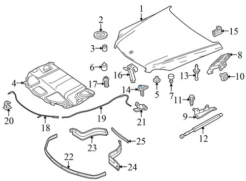 2017-2019 MERCEDES-BENZ GLS63 AMG - Upper HOOD LOCK / Latch 2048800460 ...