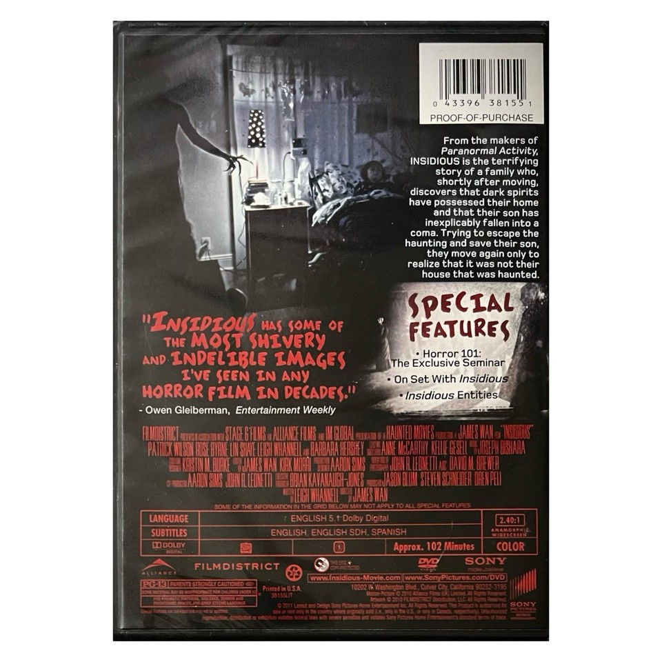 Insidious (DVD, 2010) - NEW SEALED | eBay
