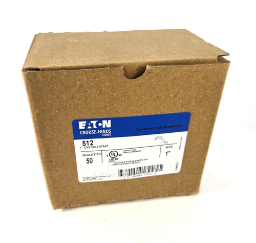 Box of 50 EATON 512 HDG 1" One Hole Conduit Cable Strap Galvanized 1 ...