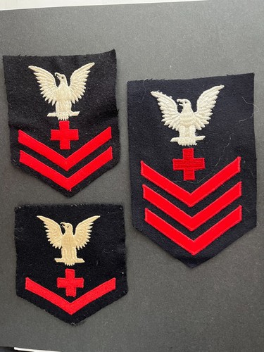 NICE SET OF 3 WWII USN Corpsman / Medic 1ST, 2ND, 3RD CLASS Sleeve ...