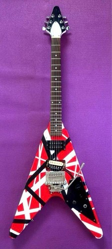 Custom Painted Flying V EVH 5150 Style No Brand Guitar From JAPAN | eBay