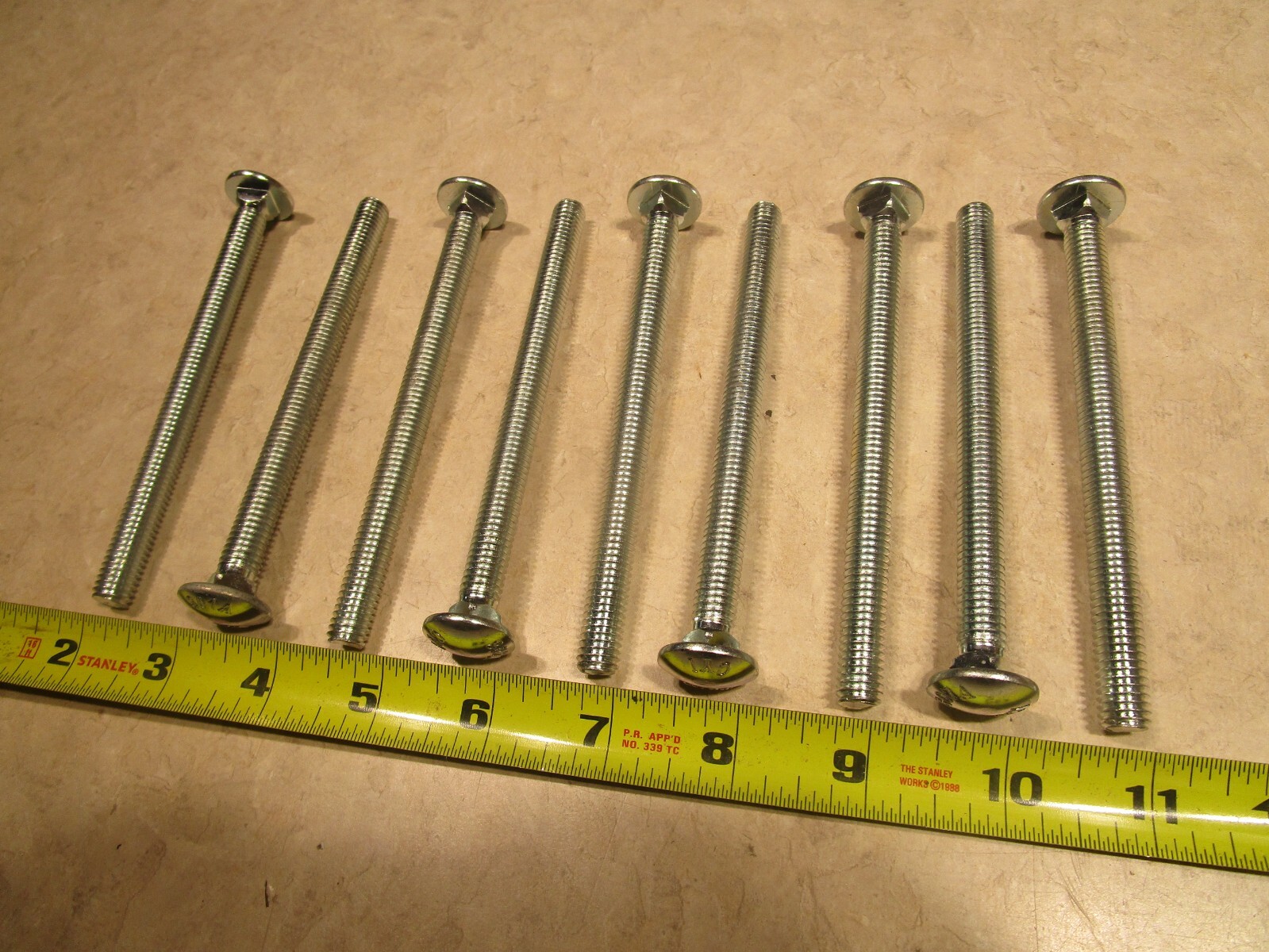 LOT OF 9 FASTENAL 3/8-16 x 5 CARRIGE BOLTS, 307A CY1, S0588 | eBay