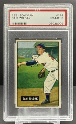 1951 Bowman Baseball Sam Zoldak PSA 8 NM-MT Philadelphia Athletics #114 ...