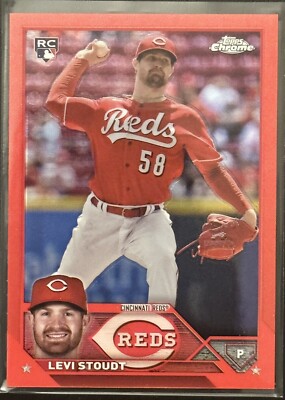 2023 Topps Chrome Update LEVI STOUDT USC13 Red /5 Color Match Rookie RC ...