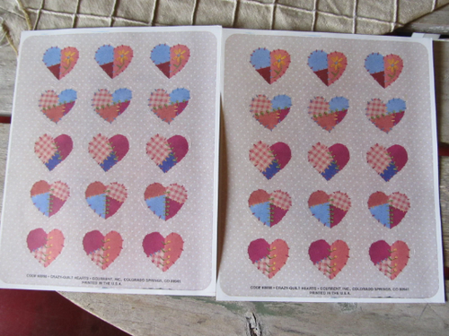 Vintage Current Catalog Stickers - Choice -Quilt Or Patchwork Hearts ...