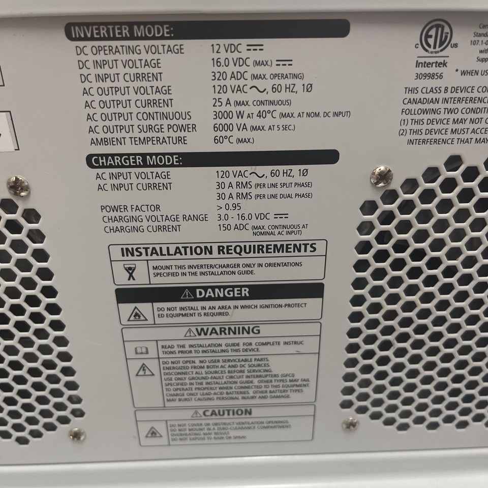 XANTREX FREEDOM FSW3012 12V 3000W INVERTER/CHARGER MFG# 815-3012 | eBay