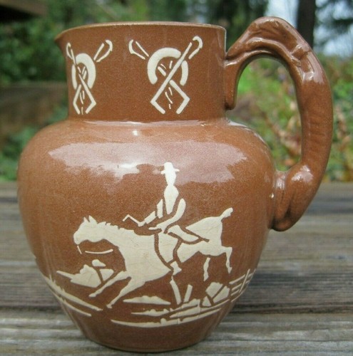 Vtg Antique Lovatt Langley Mill England Pitcher Creamer Horse Riding ...