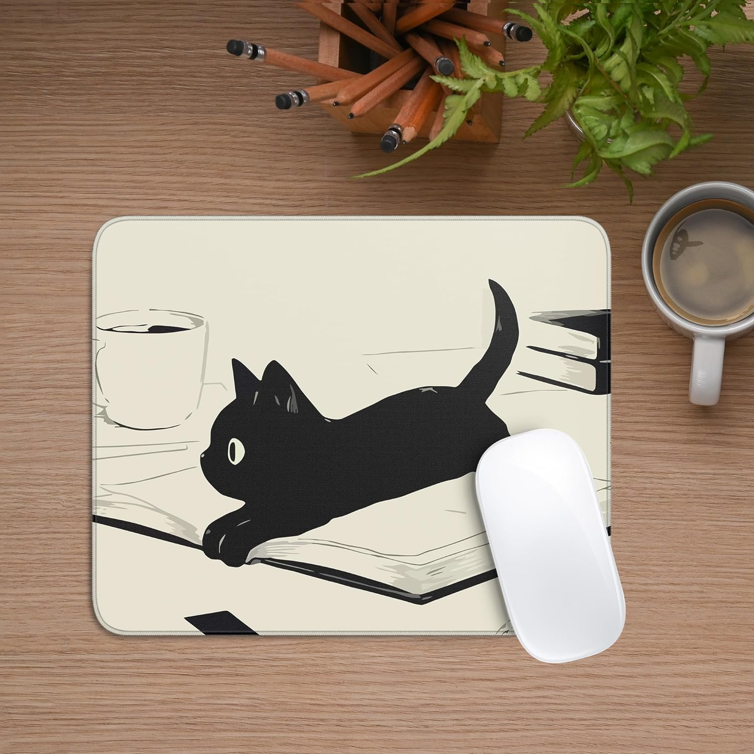 Cute Black Cat Mouse Pad,Kawaii Anime Cat Mouse Pads for Wireless Mouse ...