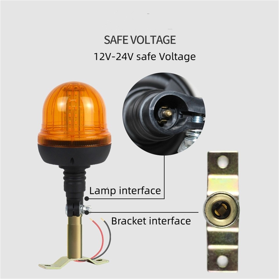 Beacon Mount Metal Flashing Amber Warning Light Bracket Stem Pole ...