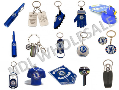 Chelsea FC Keyring Badge Bag Charm Door Key Bottle Opener Torch Leather ...