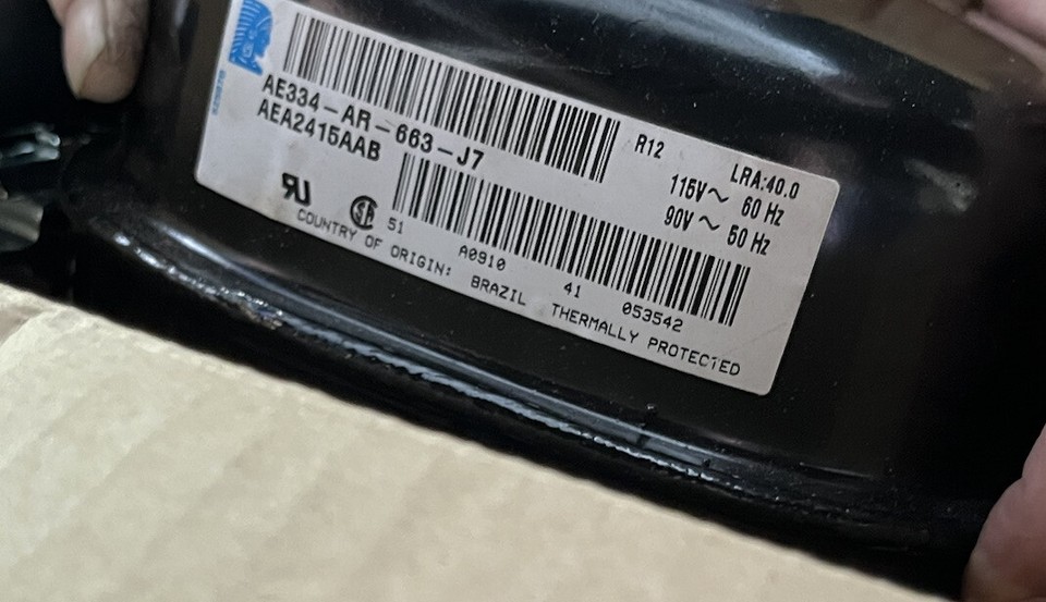 Tecumseh Compressor AEA2415AAB, AE334AR-663-J7, Low Temp, R12 | eBay