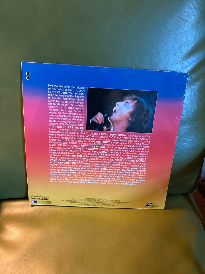 Julian Lennon - Stand By Me Laserdisc 1986 Virgin Vision PA86-165 ...