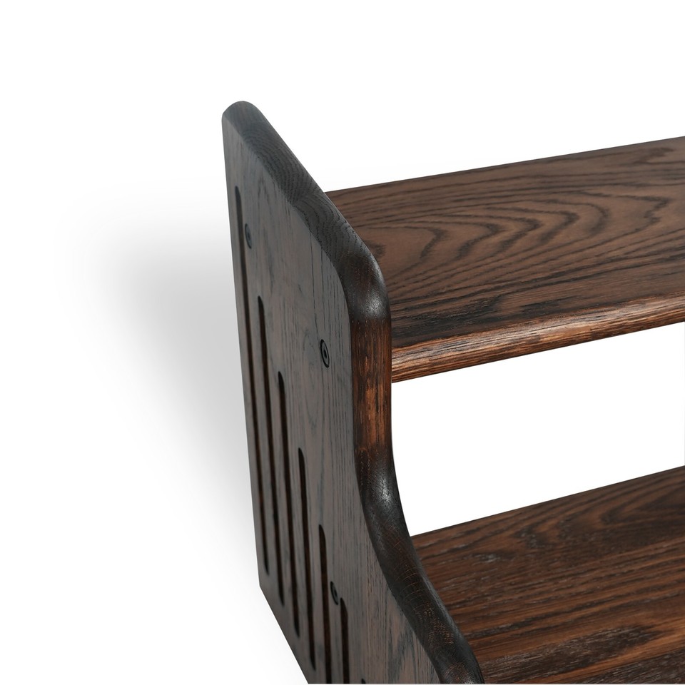 CONSDAN 2 Tier Step Stool, Wooden Step Stool for Adults Kids Seniors ...