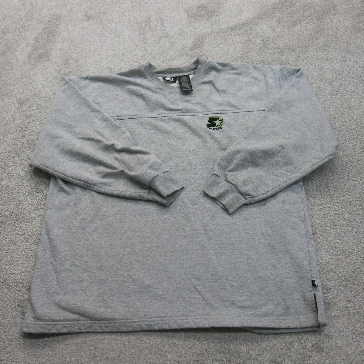 VTG Starter Grey Star Logo Pullover Crewneck Sweatshirt Men's 2XL 海外 即決 ...