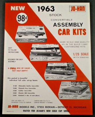 JOHAN 1963 OLDS, PLYMOUTH,CADILLAC & CHRYSLER 8.5 X 11 color Dealer ...