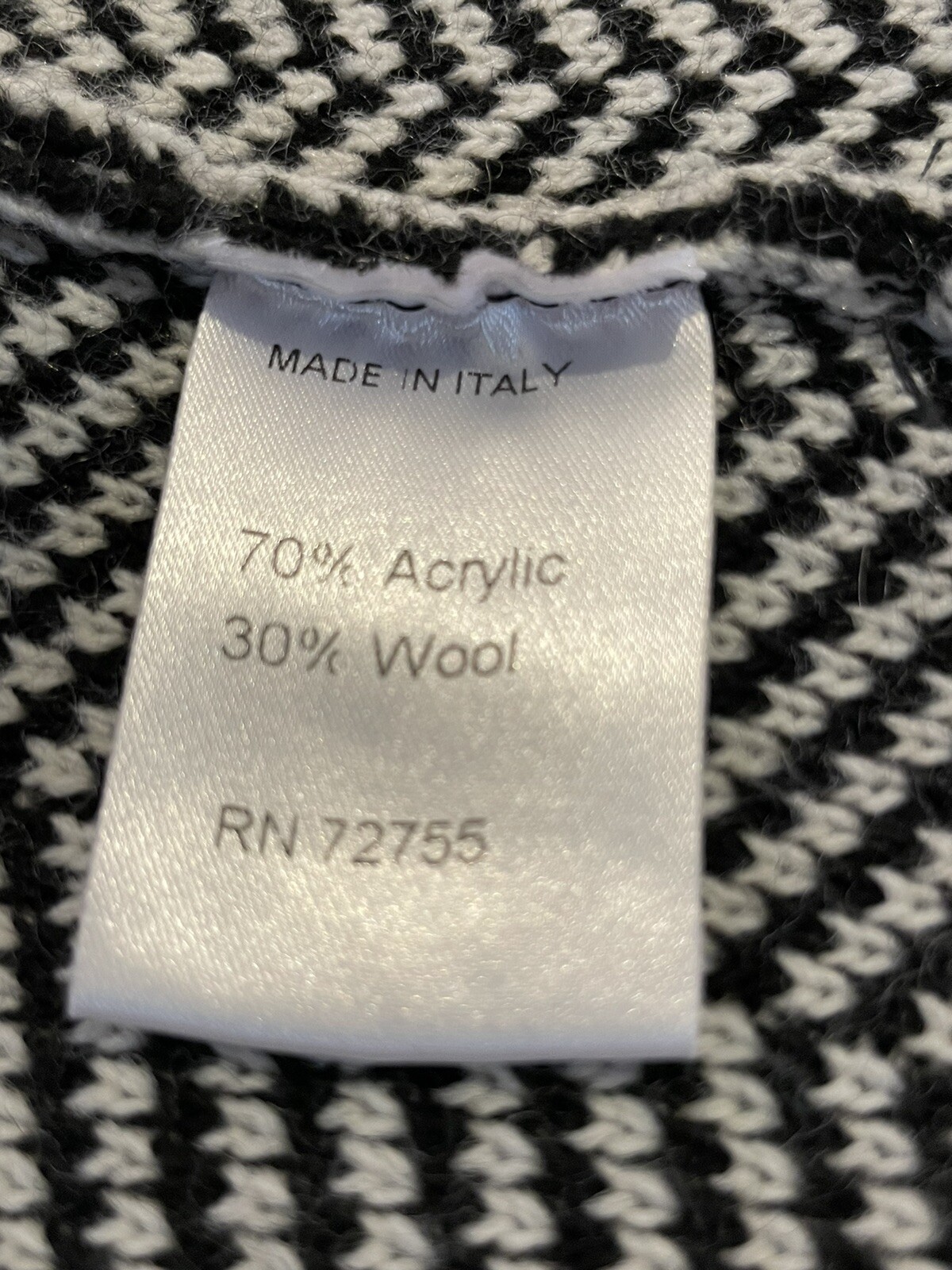 Gio & Gio Made In Italy Wool Blend Black White Cardigan Sweater Small ...