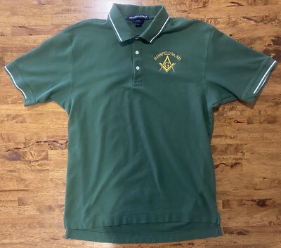 Free Mason Polo Shirt Size Large Devon & Jones Green Shirt Embroidered ...