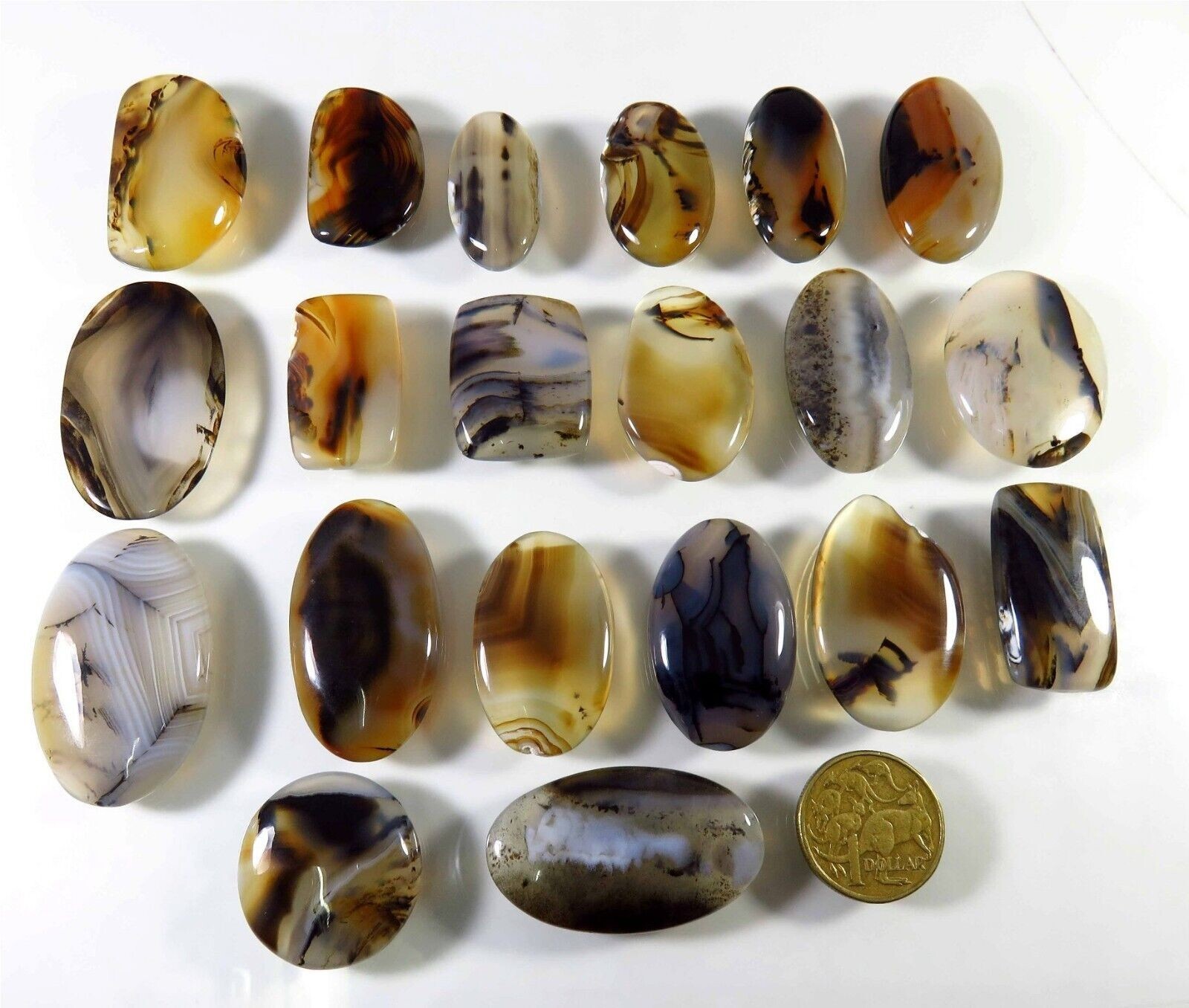 Natural Brown Gemstone Montana Agate Cabs 30-48 mm Wholesale Lot 20 Pcs ...