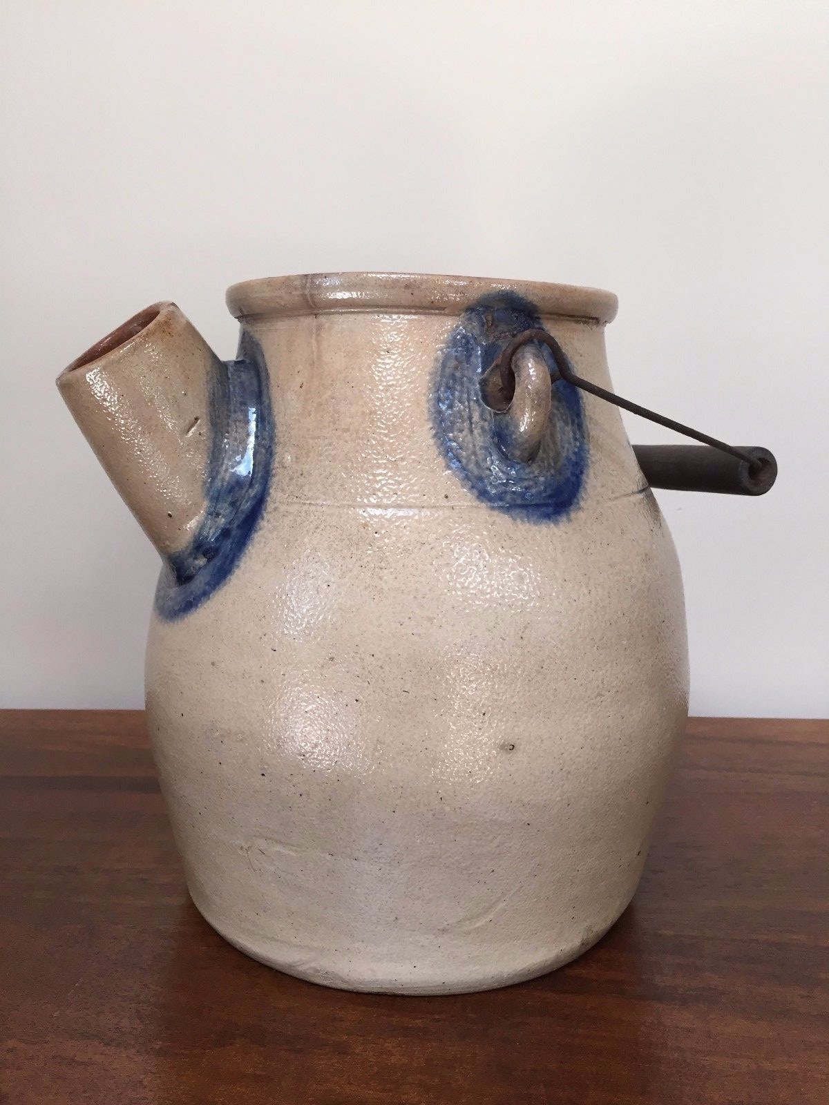 Antique W. Roberts Binghamton NY Stoneware 4 QT BATTER JUG ~ 19th ...