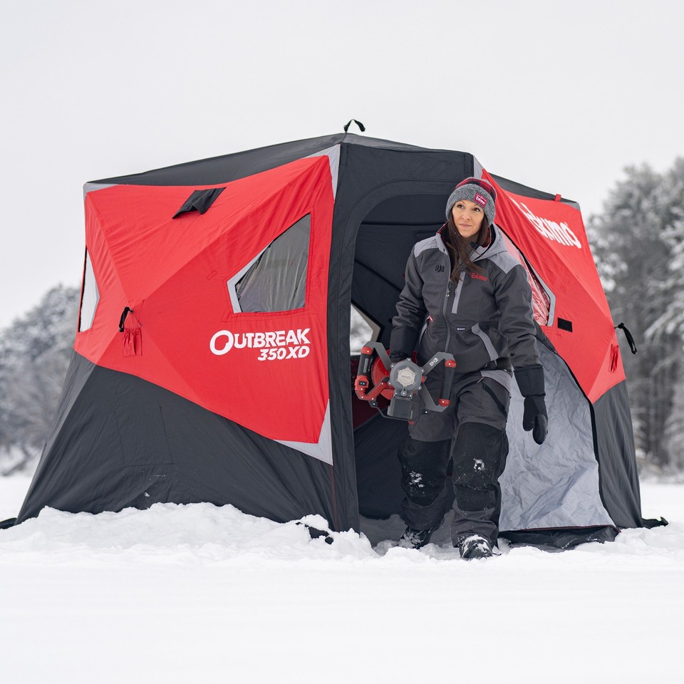 Eskimo Outbreak 350XD Pop-Up Portable Ice Fishing Shelter, Insulated, 3 ...