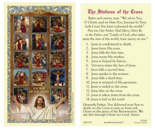 Laminated Stations of the Cross Prayer Holy Card for Lent Catholic ...