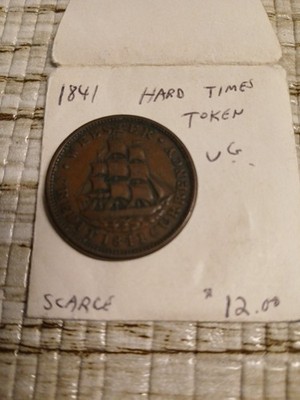 1837 Hard Times Token Van Buren Metallic Currency Webster Credit 1841 ...