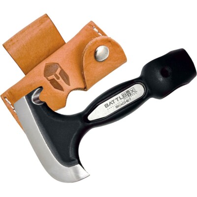 BattlBox Vintage Skachet Survival Tool w/ Leather Sheath Axe Head Multi ...