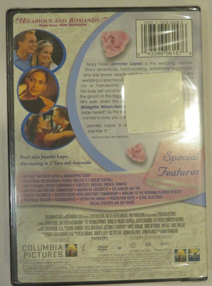 New DVD - The Wedding Planner - Jennifer Lopez/Matthew McConaughey-Date ...