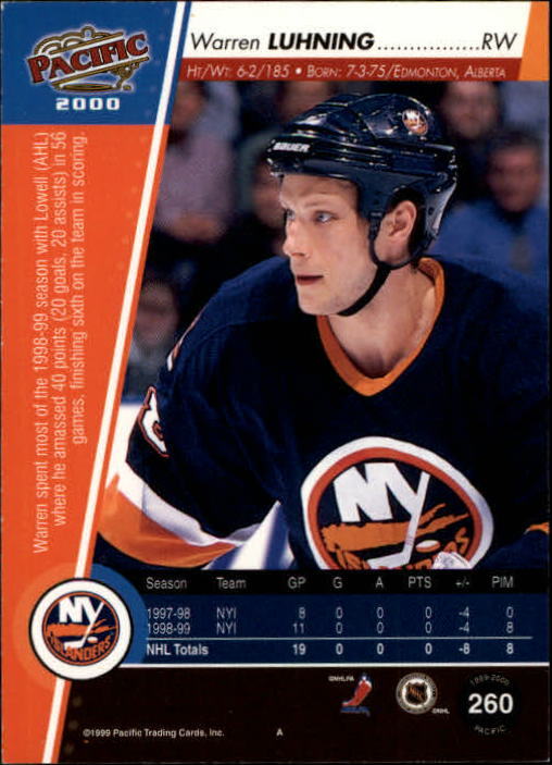 1999-00 Pacific Copper #260 Warren Luhning /99 | eBay