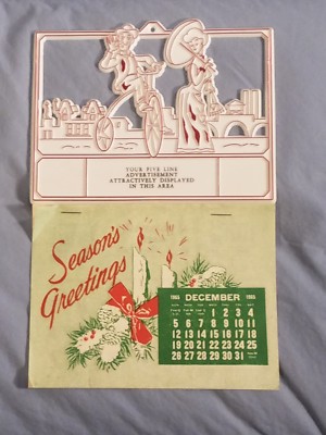 1966 Vtg Advertising Plastic Calendar Salesman Sample Man on Antique ...