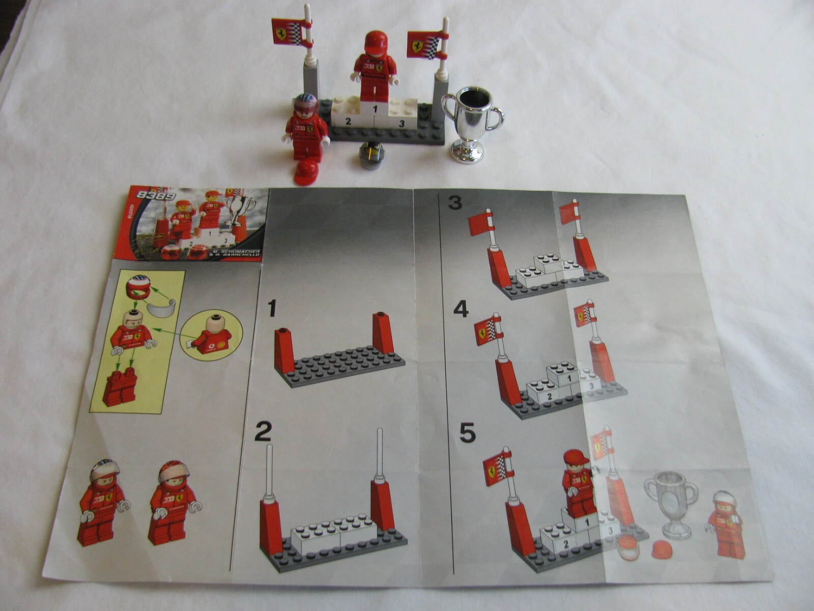VERY RARE LEGO RACERS #8389 FERRARI F1 PODIUM W/MANUAL | eBay