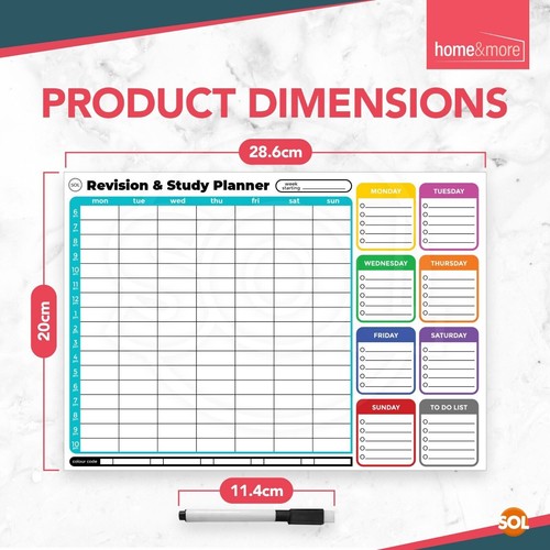 2pk Magnetic Study Planner Weekly Daily Hourly Revision Tracker + Dry ...