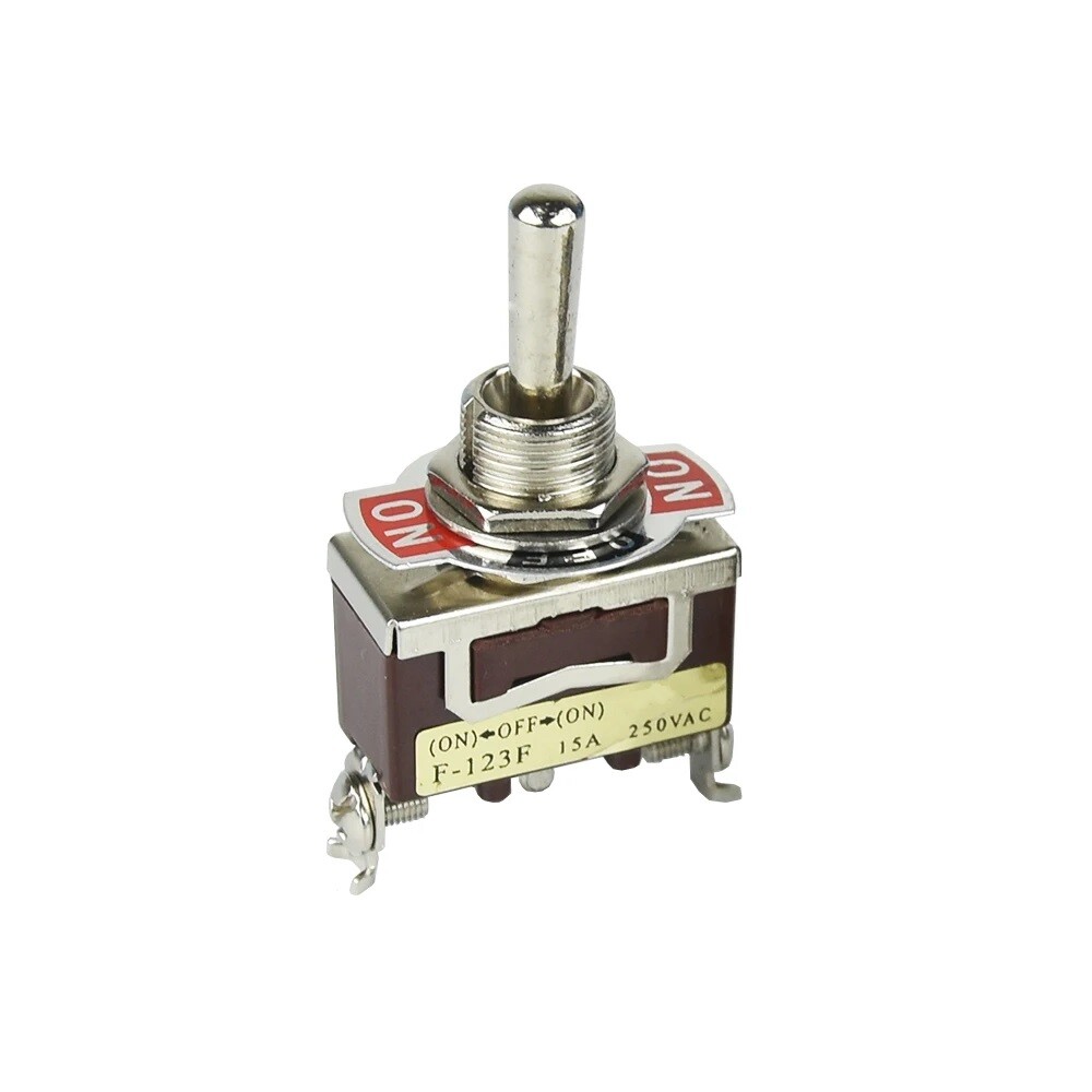 3-Pin ON-OFF-ON Toggle Switch Spring Back Car 12V DC Momentary Metal ...