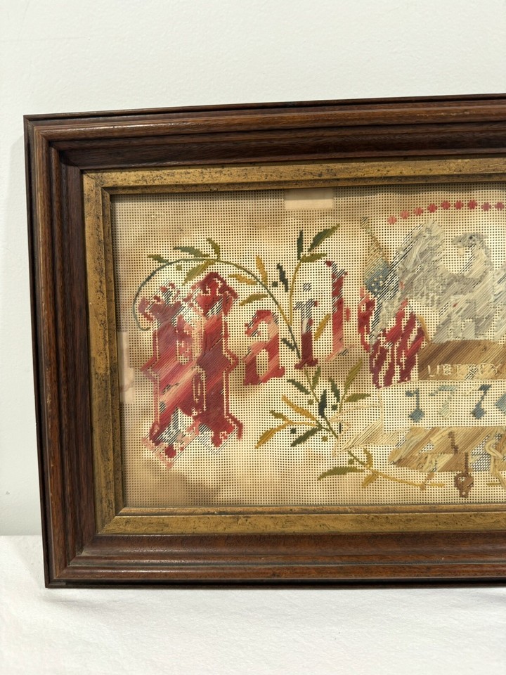 Antique 1876 Centennial Paper Punch Sampler Hail Columbia National ...