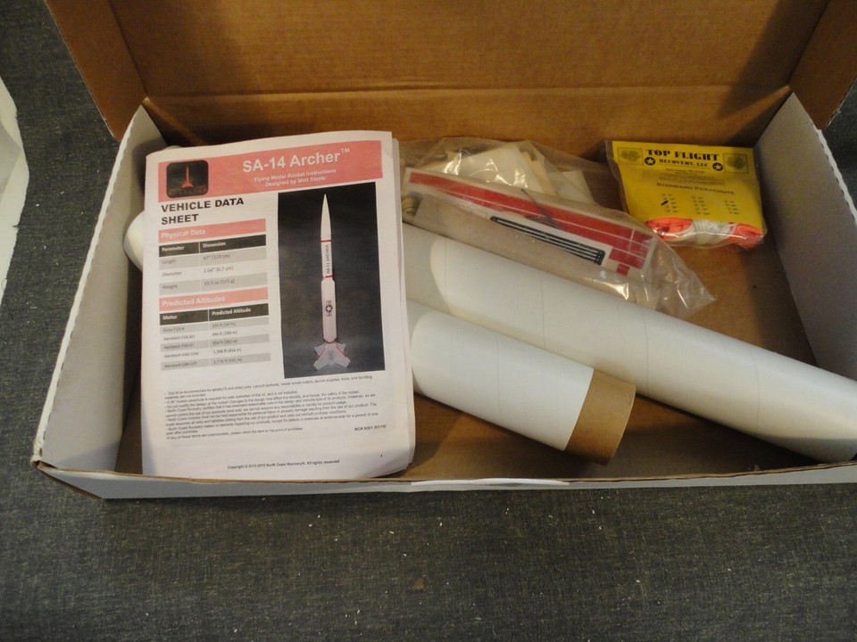 SA-14 Archer North Coast Rocketry Model Rocket Kit NCR - New Old Stock ...