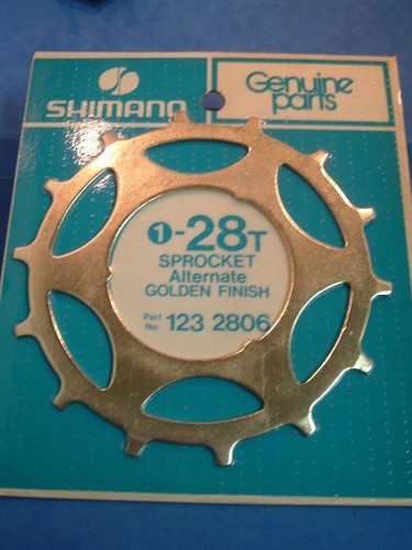 Shimano Dura Ace 1st Gen Gold 28T Skip-Tooth Cog NEW / NOS For 5-Spd FW ...