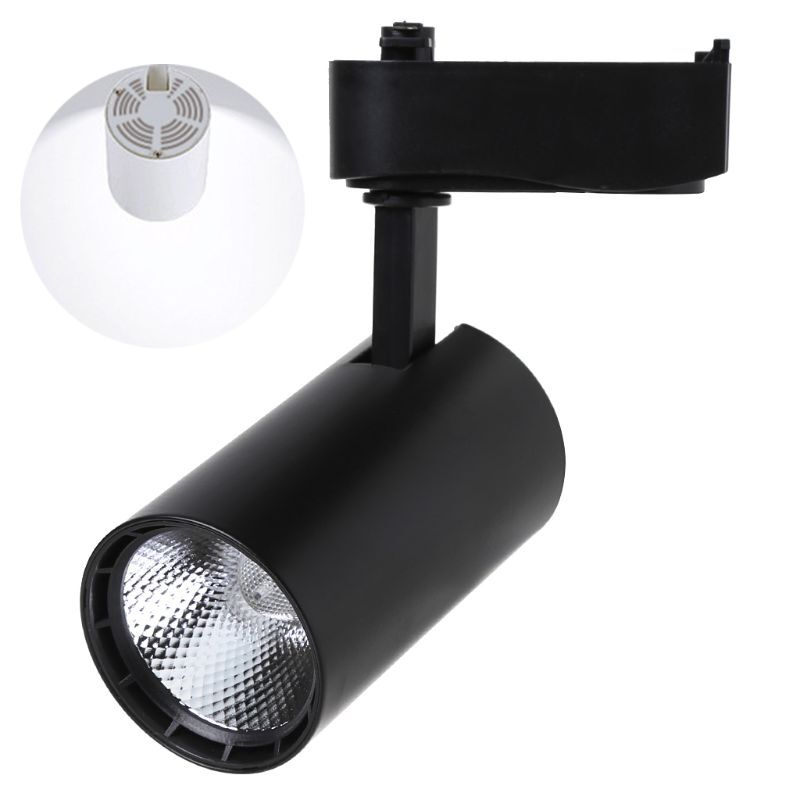 Black Track LED Light Rail Spotlights Lamp Tracking Fixture For Store ...