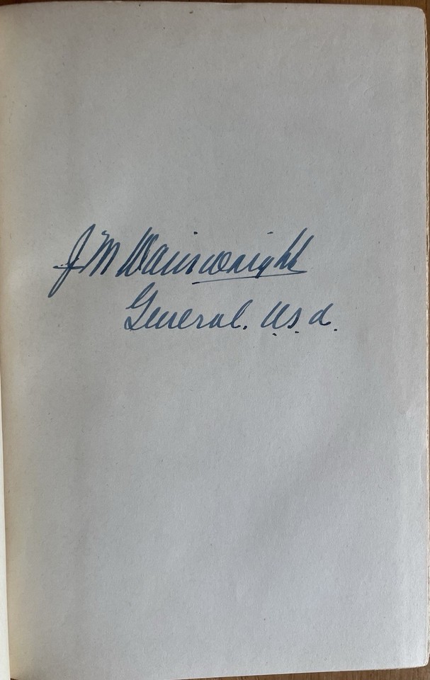 "General Wainwright's Story" by Gen. Jonathan Wainwright Autograph Book ...