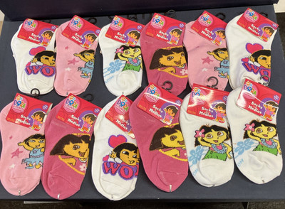 12 Pairs DORA The Explorer Socks Medias 4-6 Multicolor Nickelodeon | eBay