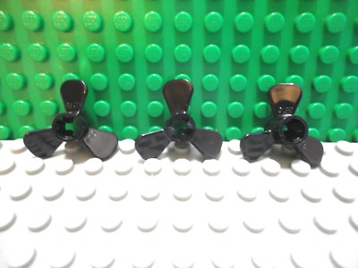 Lego 3 Black 3 blade rounded propeller rotor airplane #6041 NEW | eBay