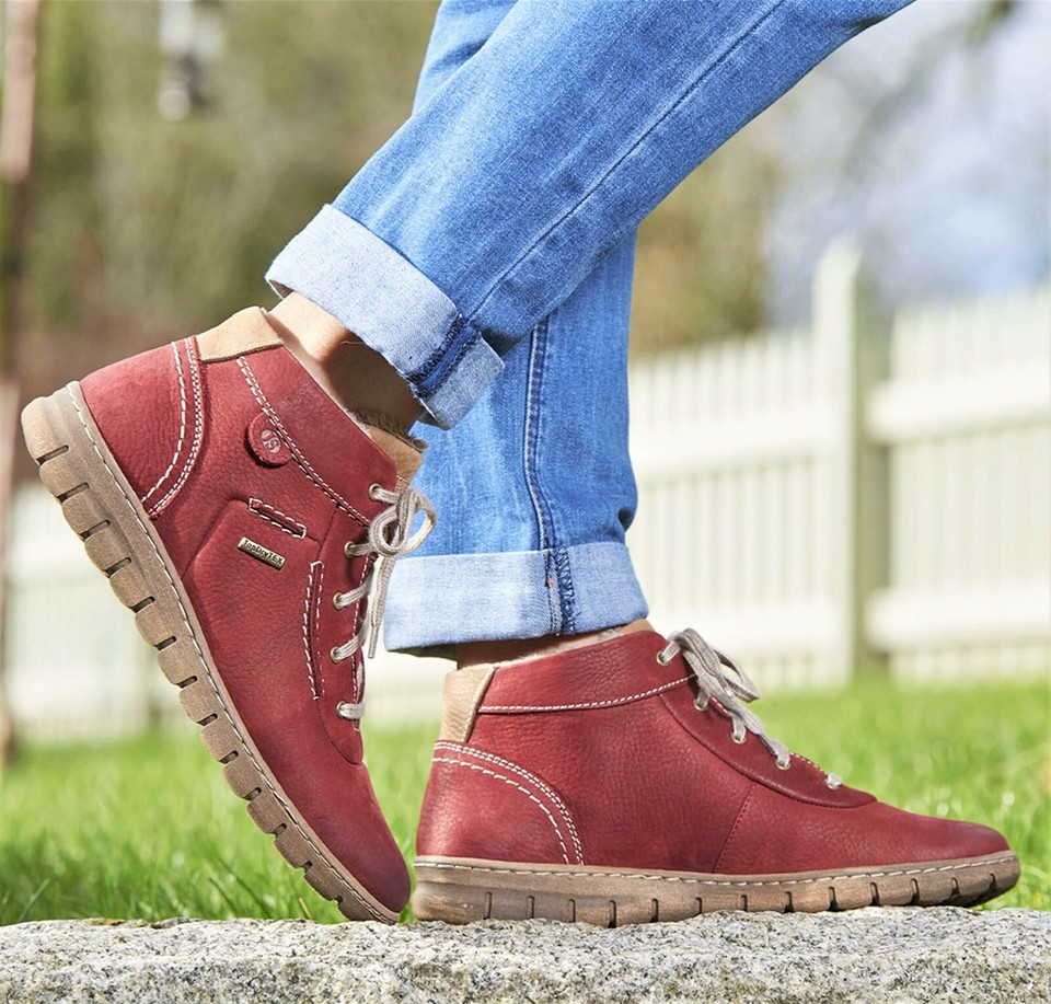 Josef Seibel Shoes Germany Waterproof Topdry Tex Leather Lace Up Boots ...