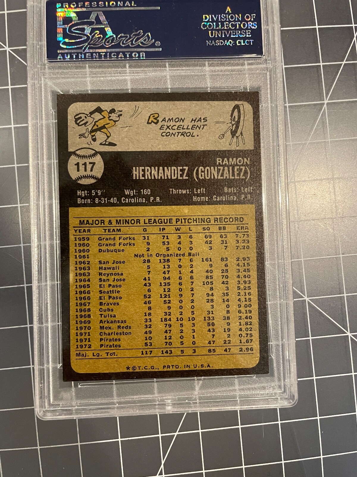 1973 TOPPS #117 RAMON HERNANDEZ PITTSBURGH PIRATES BASEBALL CARD PSA 8 ...