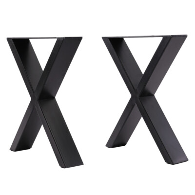 2x Heavy Duty Metal X Cross Shape Table Legs Bench Dining/Coffee Table ...