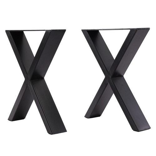 2x Heavy Duty Metal X Cross Shape Table Legs Bench Dining/Coffee Table ...