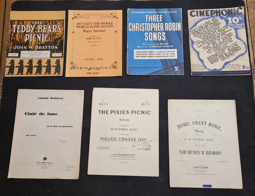 Antique/Vintage sheet music (inc Teddy Bears Picnic, Christopher Robin ...