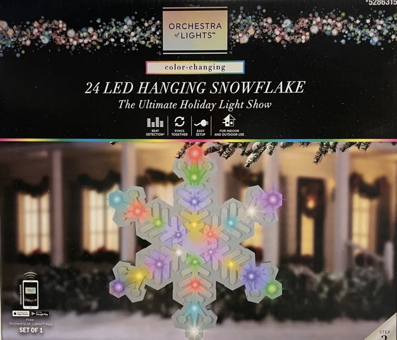 Gemmy Orchestra of Lights 24 LED Lighted Color-Changing Hanging ...